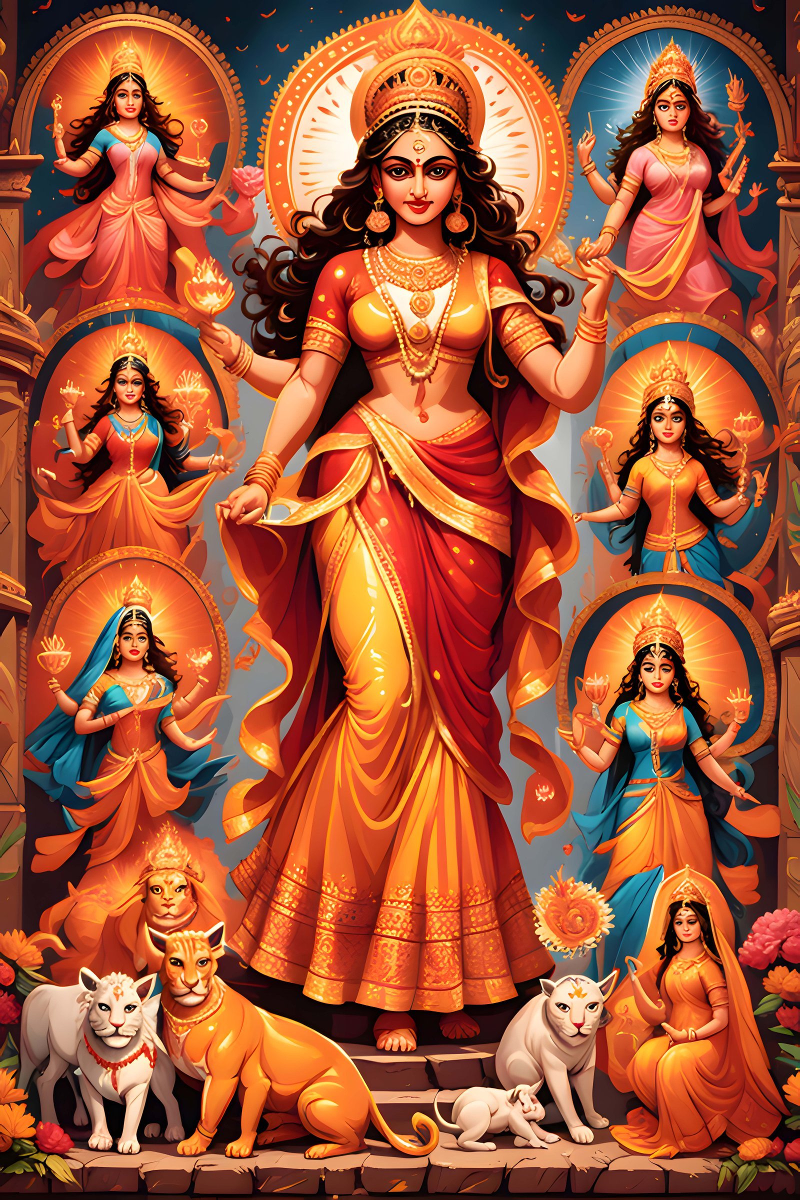 Durga Mata Painting - Modern Arts